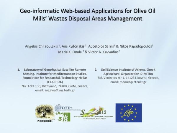 (PDF) Geo-informatic Web-based Applications for Olive Oil Mills’ Wastes ...