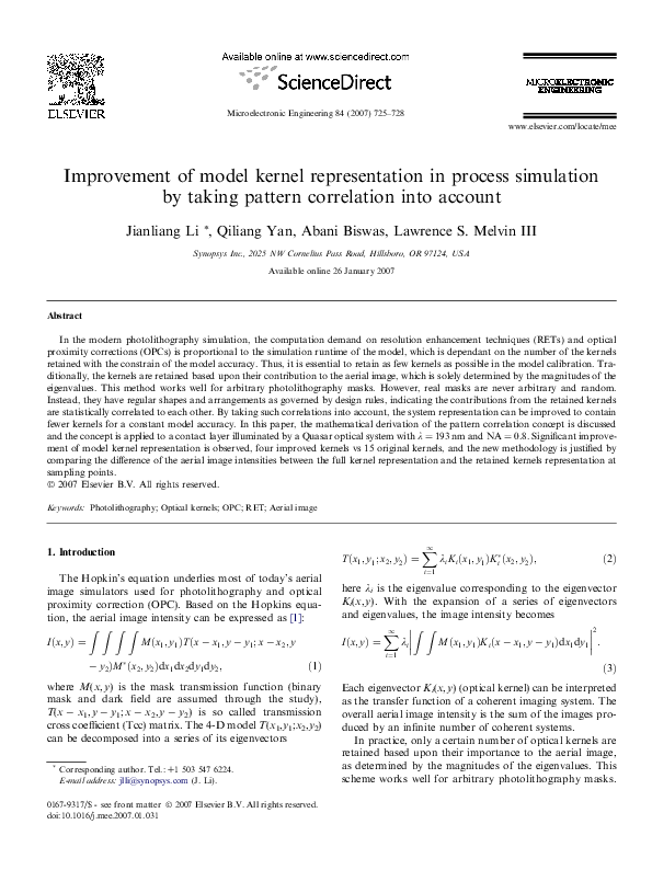 (PDF) Improvement of model kernel representation in process simulation by taking pattern ...