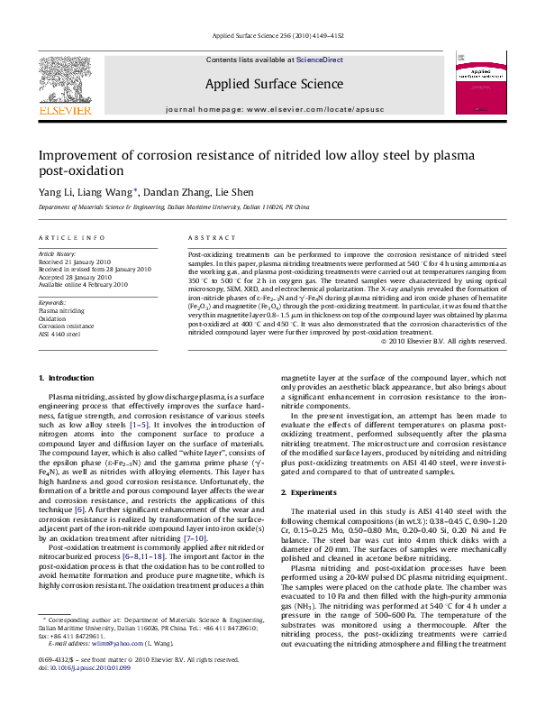 (PDF) Improvement of corrosion resistance of nitrided low alloy steel ...