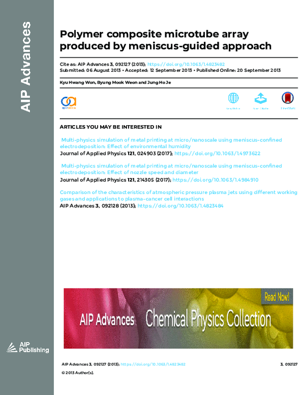 (PDF) Polymer composite microtube array produced by meniscus-guided approach