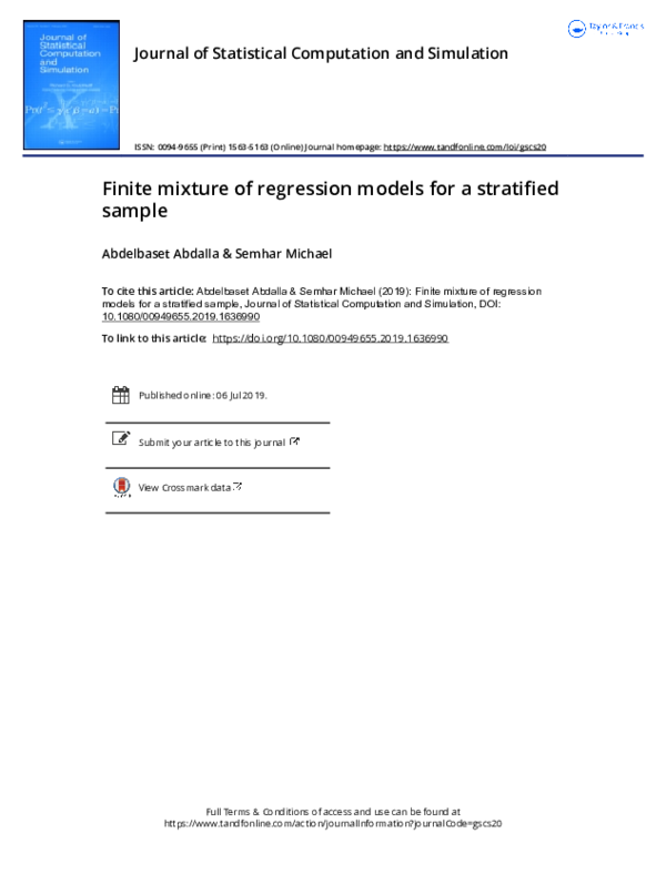 (PDF) Finite mixture of regression models for a stratified sample