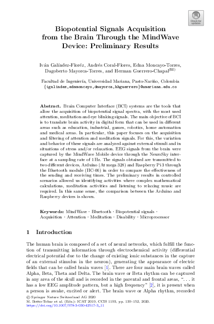 (PDF) Biopotential Signals Acquisition from the Brain Through the MindWave Device: Preliminary ...