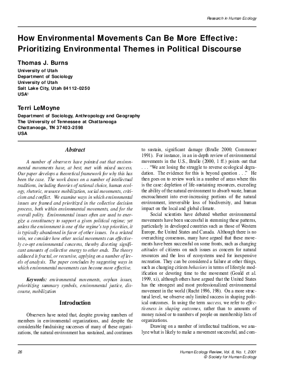 (PDF) How Environmental Movements Can Be More Effective