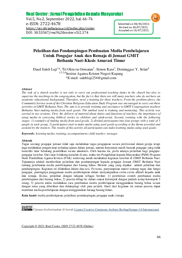 (PDF) Pelatihan dan Pendampingan Pembuatan Media Pembelajaran Untuk ...