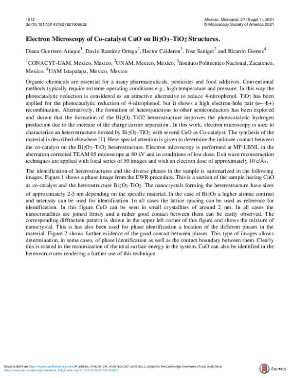 (PDF) Electron Microscopy of Co-catalyst CuO on Bi2O3–TiO2 Structures