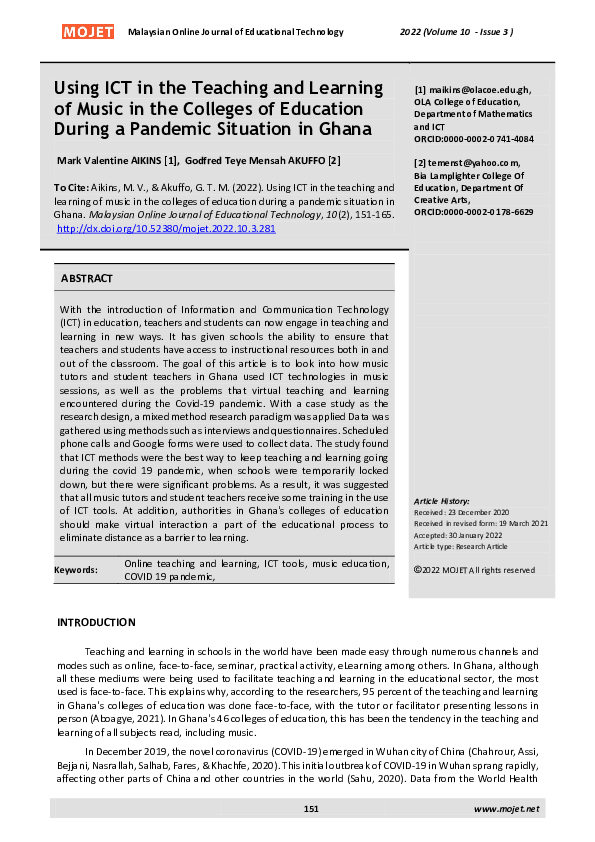 (PDF) Using ICT in the Teaching and Learning of Music in the Colleges ...