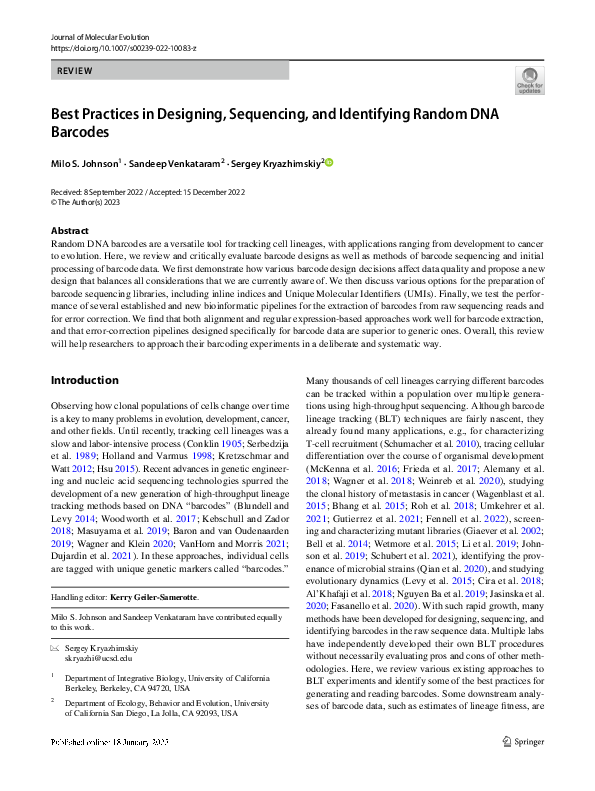(PDF) Best practices in designing, sequencing and identifying random ...