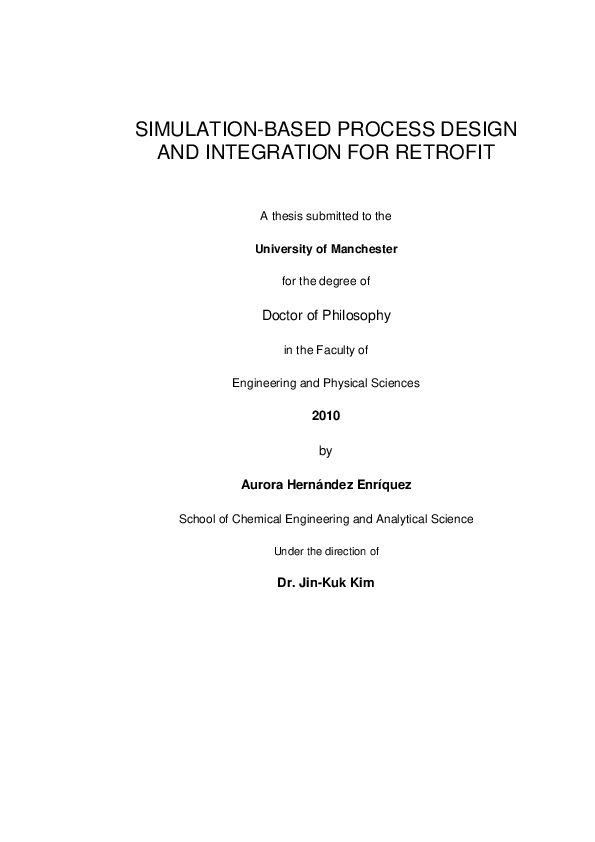 (PDF) Simulation-Based Process Design and Integration for the ...