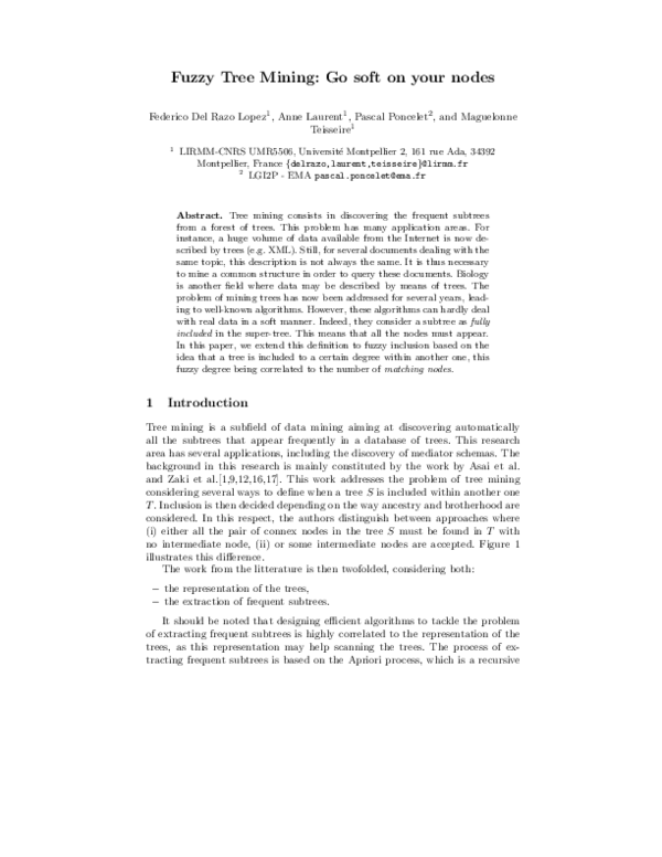 (PDF) Fuzzy Tree Mining: Go Soft on Your Nodes