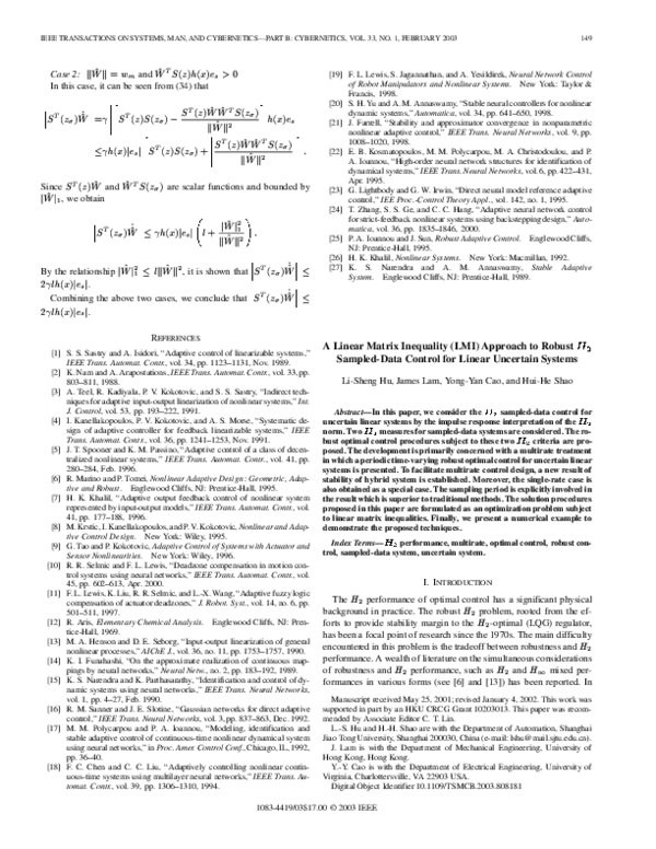 (PDF) A linear matrix inequality (LMI) approach to robust H/sub 2 ...