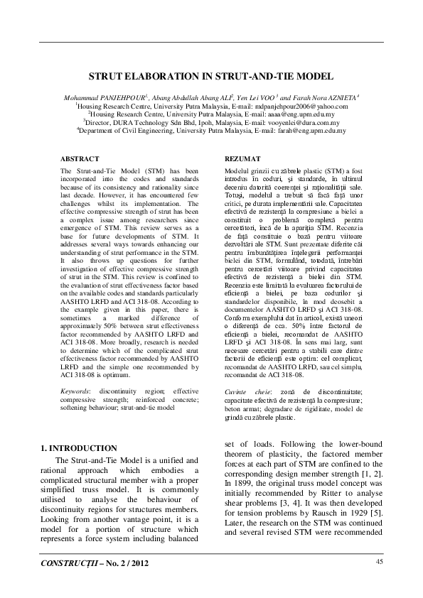 (PDF) Strut Elaboration in Strut-And-Tie Model