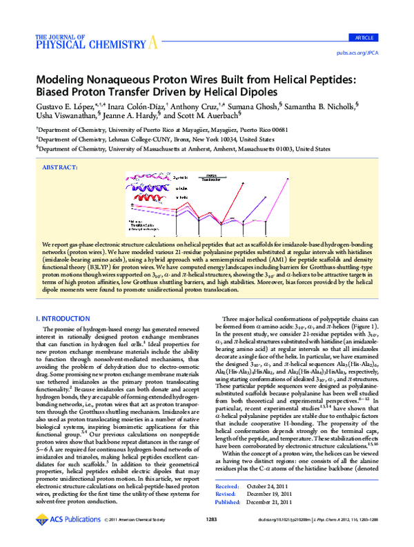 (PDF) Modeling Nonaqueous Proton Wires Built from Helical Peptides ...
