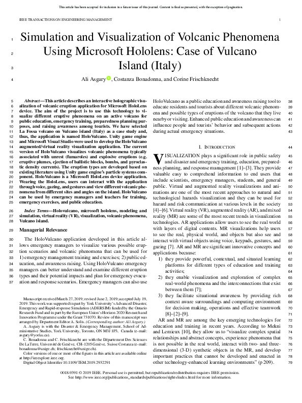 (PDF) Simulation and Visualization of Volcanic Phenomena Using Microsoft Hololens: Case of ...