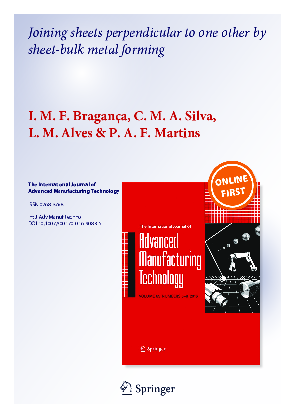 (PDF) Joining sheets perpendicular to one other by sheet-bulk metal forming