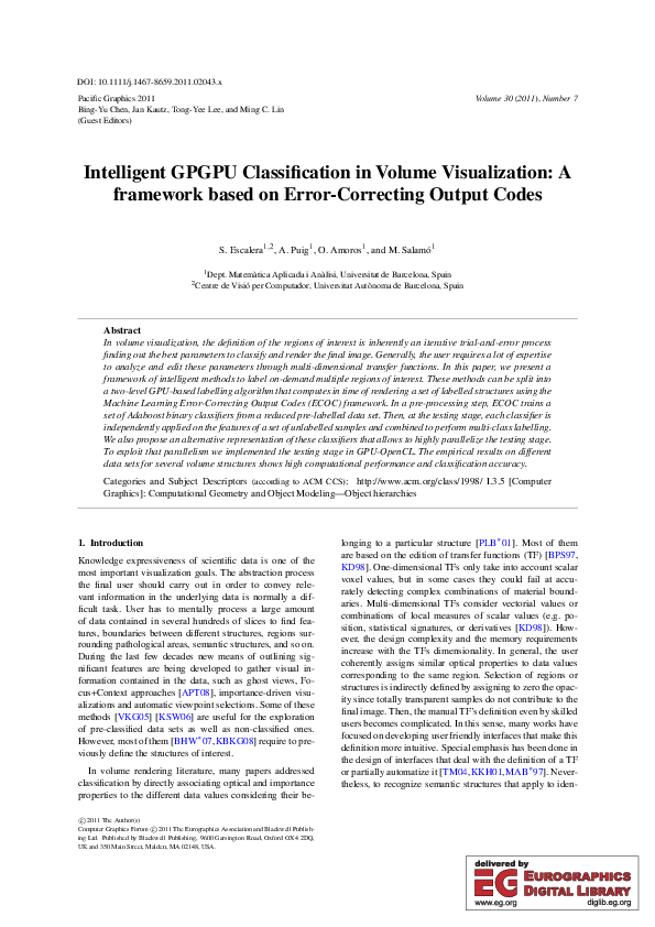 (PDF) Intelligent GPGPU Classification in Volume Visualization: A framework based on Error ...