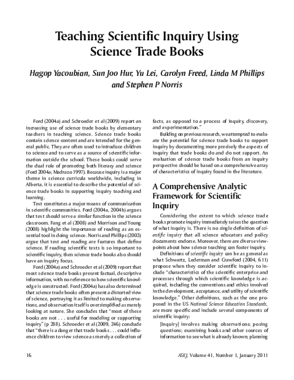 (PDF) Teaching Scientific Inquiry Using Science Trade Books
