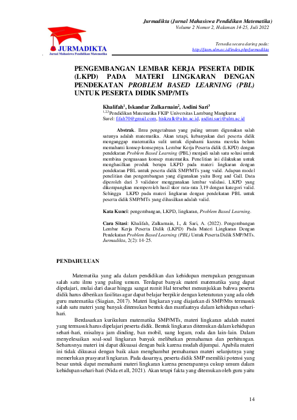(PDF) PENGEMBANGAN LEMBAR KERJA PESERTA DIDIK (LKPD) PADA MATERI ...