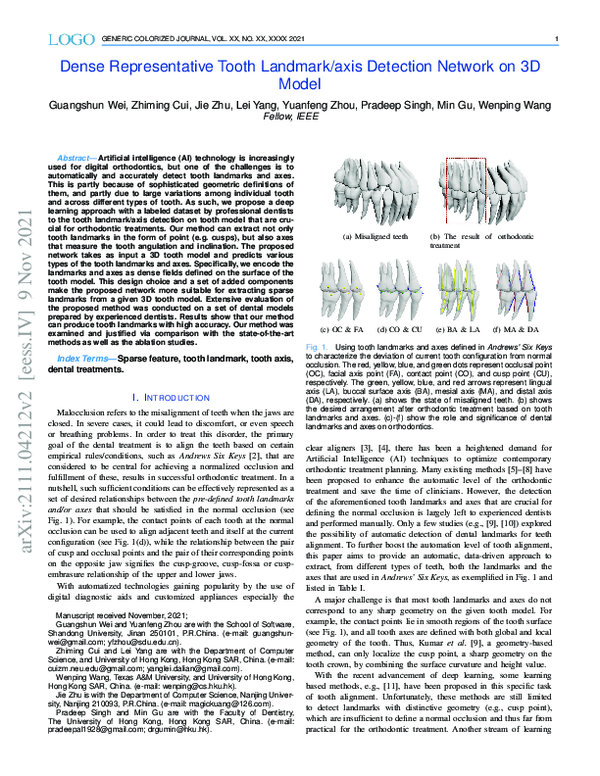 (PDF) Dense representative tooth landmark/axis detection network on 3D ...