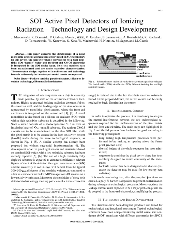 (PDF) SOI active pixel detectors of ionizing radiation-technology and design development