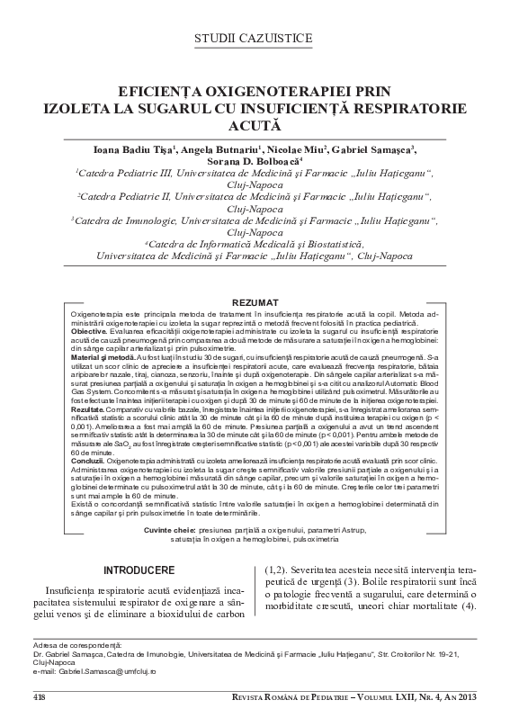 (PDF) Eficienţa oxigenoterapiei prin izoleta la sugarul cu insuficienţă ...