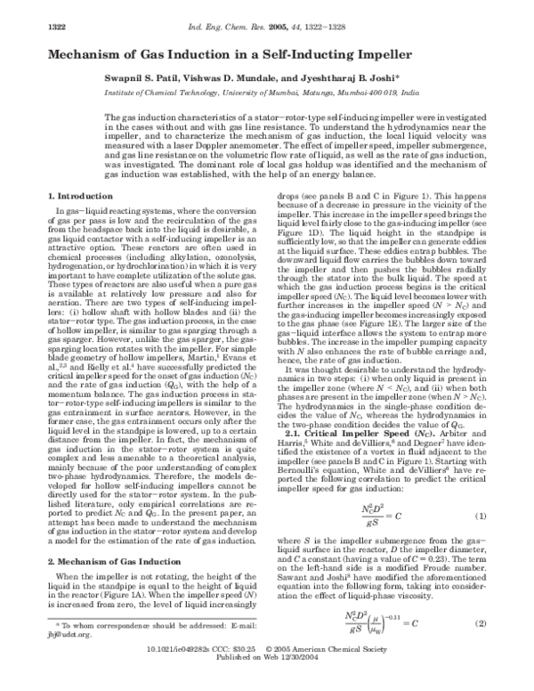 (PDF) Mechanism of Gas Induction in a Self-Inducting Impeller