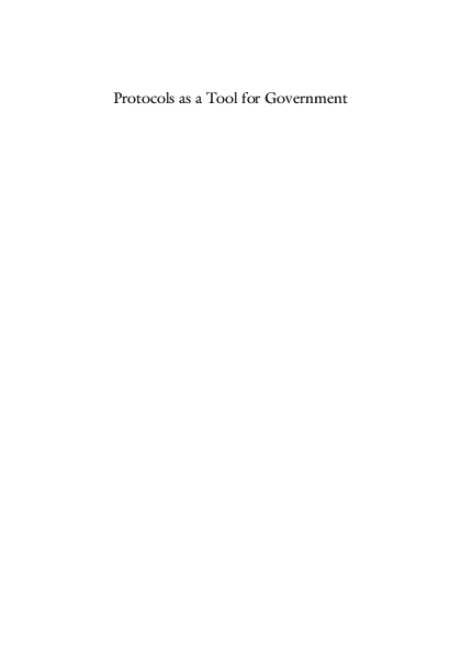 (PDF) Protocols as a Tool for Government