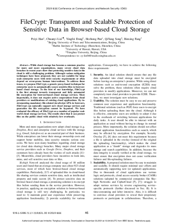(PDF) FileCrypt: Transparent and Scalable Protection of Sensitive Data ...