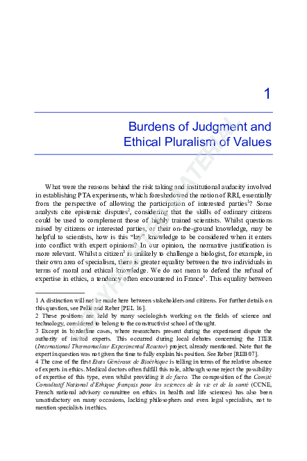 (PDF) Burdens of Judgment and Ethical Pluralism of Values