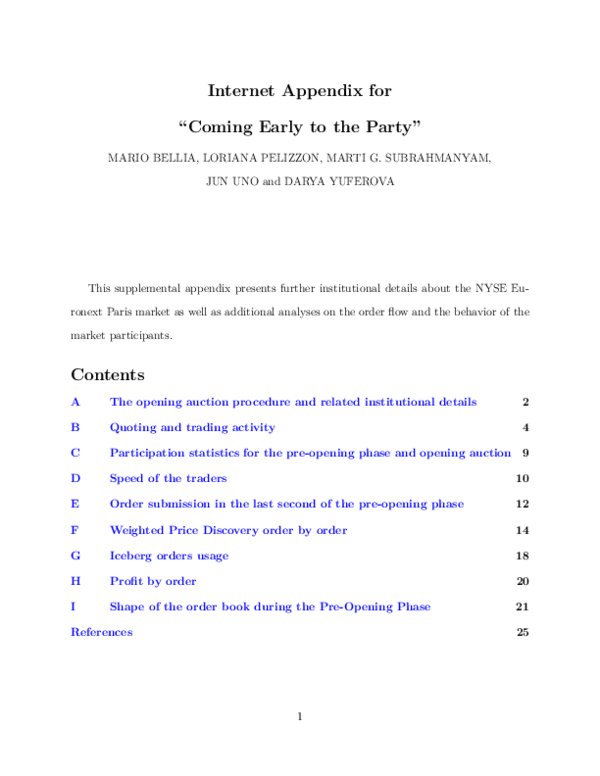 (PDF) Internet appendix for "coming early to the party