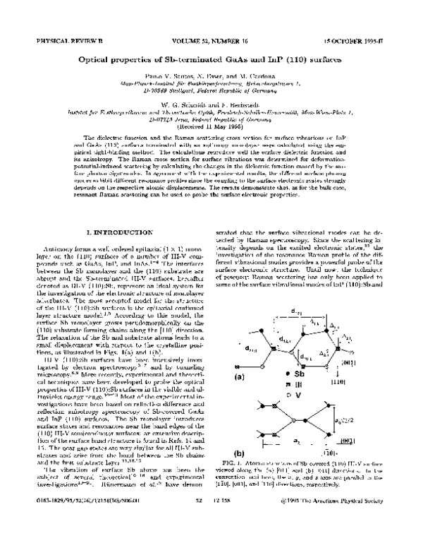 (PDF) Optical properties of Sb-terminated GaAs and InP (110) surfaces | Norbert Esser - Academia.edu