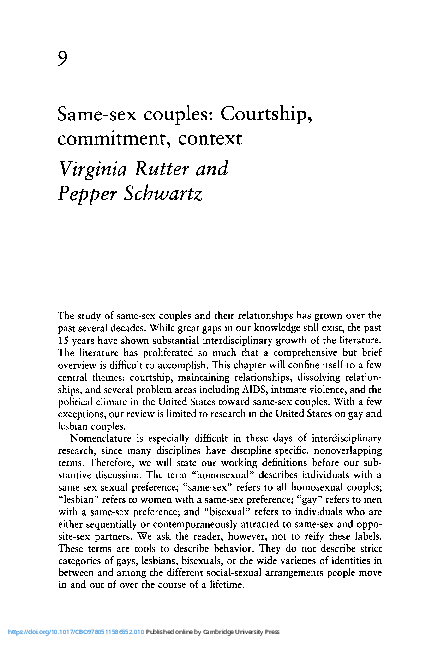 Pdf Same Sex Couples Courtship Commitment Context