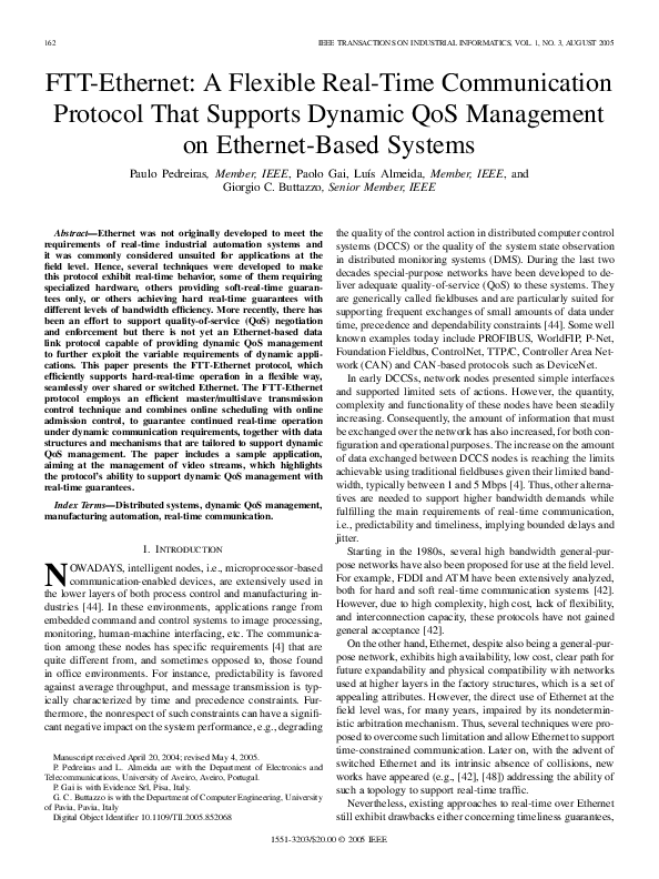 (PDF) FTT-Ethernet: A Flexible Real-Time Communication Protocol That ...