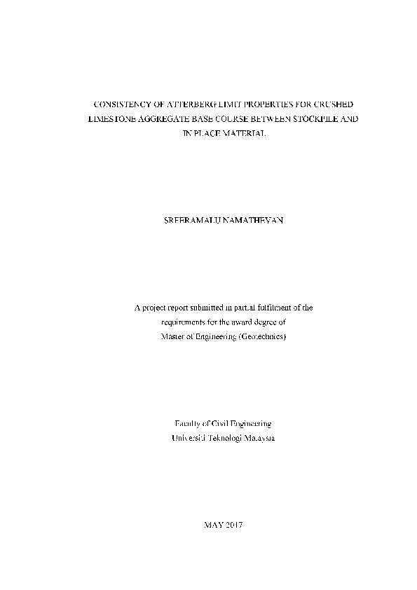 (PDF) Consistency of atterberg limit properties for crushed limestone ...