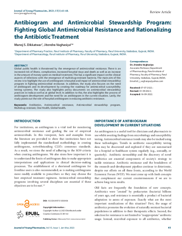 (PDF) Antibiogram and Antimicrobial Stewardship Program: Fighting ...