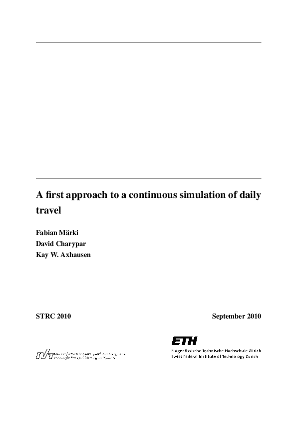 (PDF) A first approach to a continuous simulation of daily travel