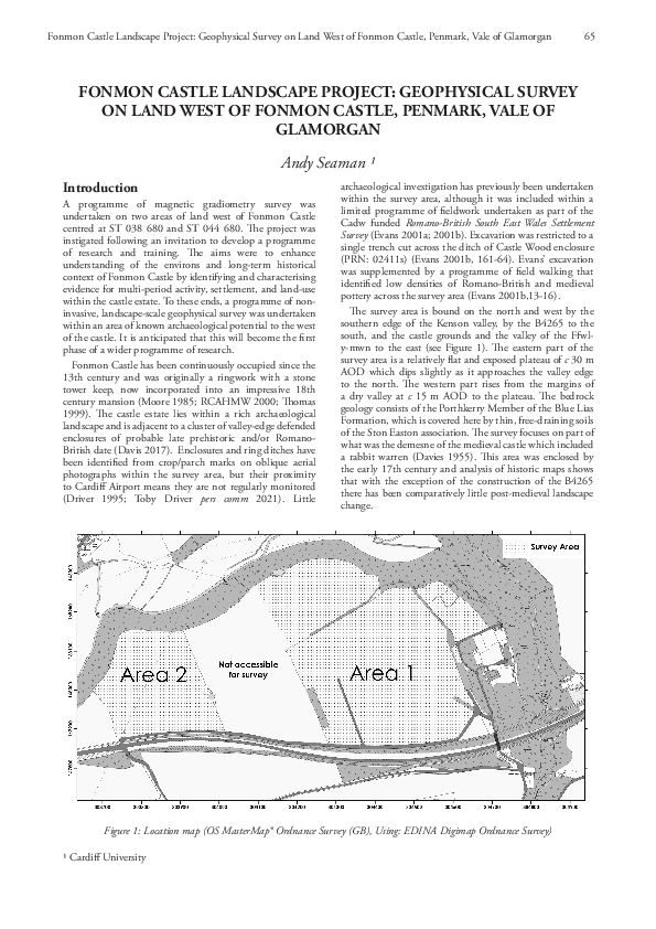 (PDF) FONMON CASTLE LANDSCAPE PROJECT: GEOPHYSICAL SURVEY ON LAND WEST ...