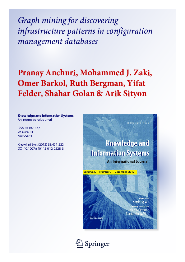 (PDF) Graph mining for discovering infrastructure patterns in configuration management databases