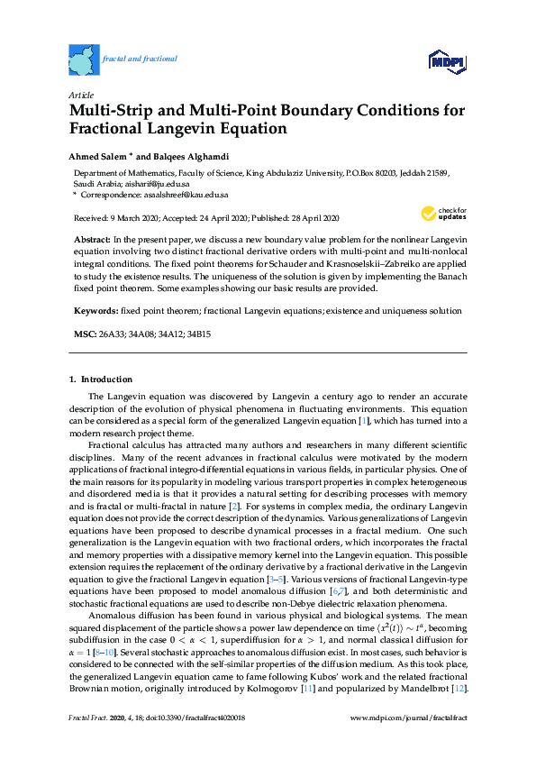 (PDF) Multi-Strip and Multi-Point Boundary Conditions for Fractional ...