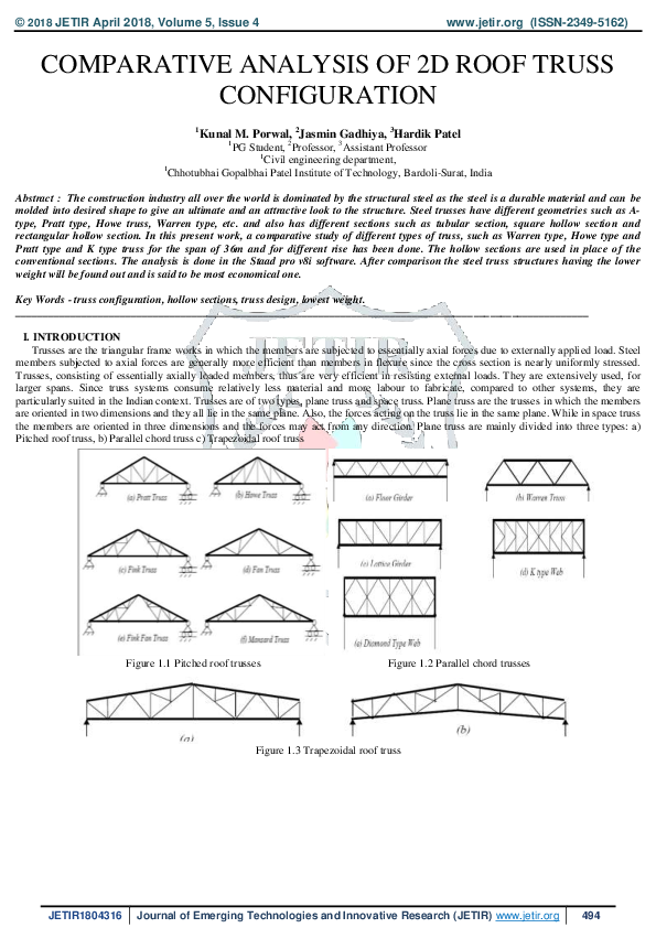 (PDF) Comparative Analysis of 2D Roof Truss Configuration | Kunal ...