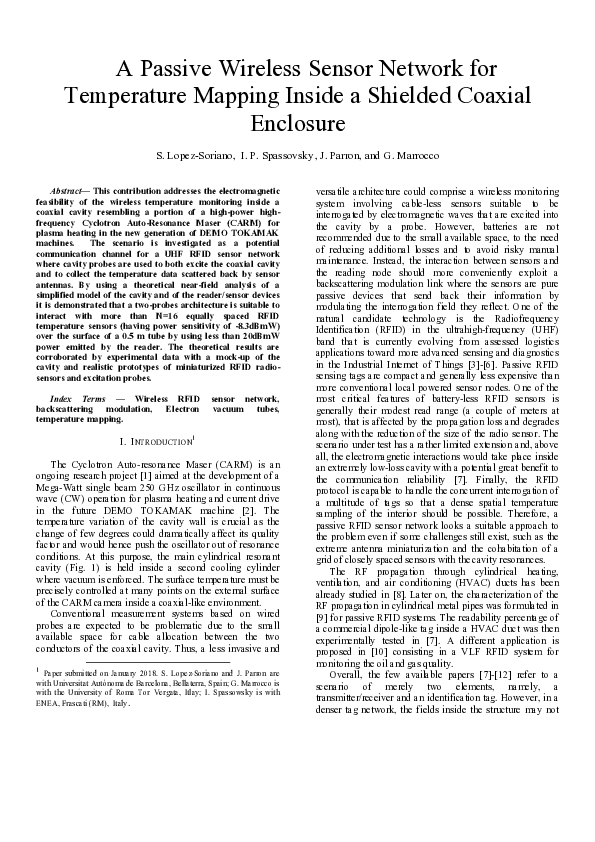 (PDF) A Passive Wireless Sensor Network for Temperature Mapping Inside ...