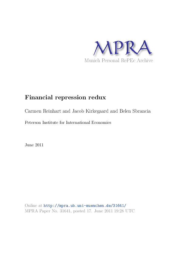 (PDF) Financial repression redux
