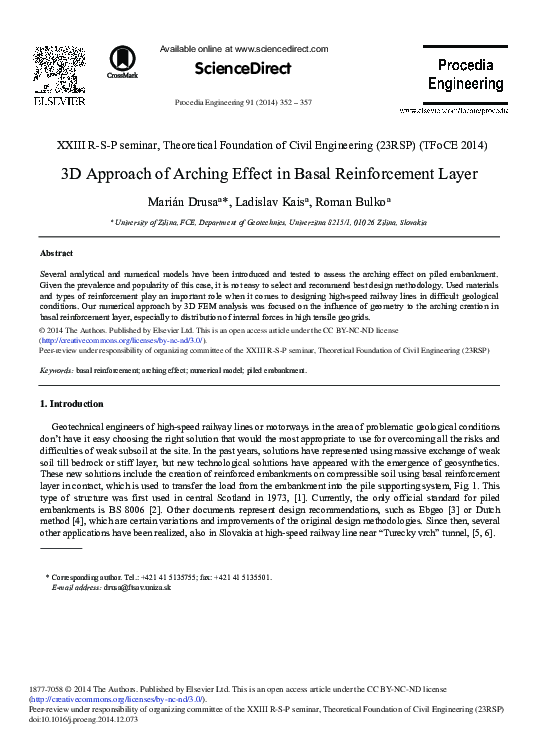 (PDF) 3D Approach of Arching Effect in Basal Reinforcement Layer
