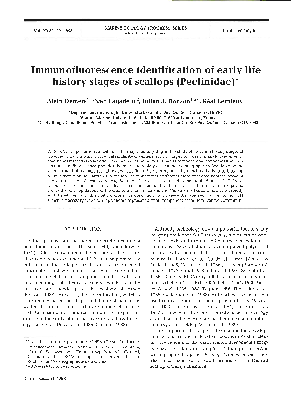 (PDF) Immunofluorescence identification of early life history stages of ...