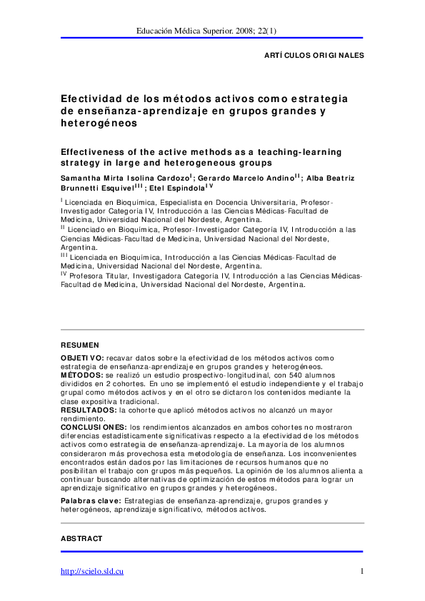 (PDF) Efectividad de los métodos activos como estrategia de enseñanza ...