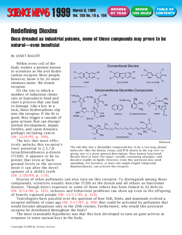 (PDF) Redefining Dioxins | Janet Raloff - Academia.edu