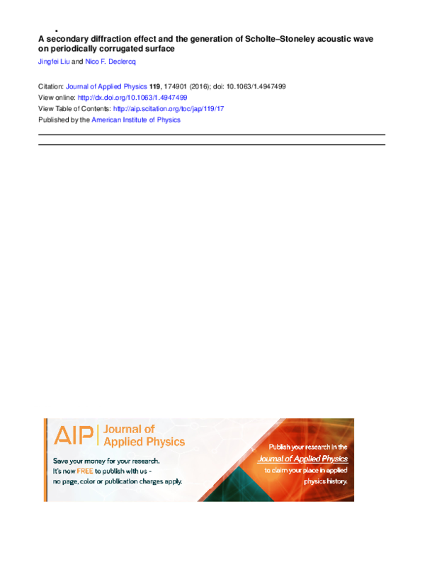 (PDF) A secondary diffraction effect and the generation of Scholte ...