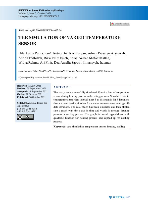 Pdf The Simulation And Data Analysis Of Temperature Sensor
