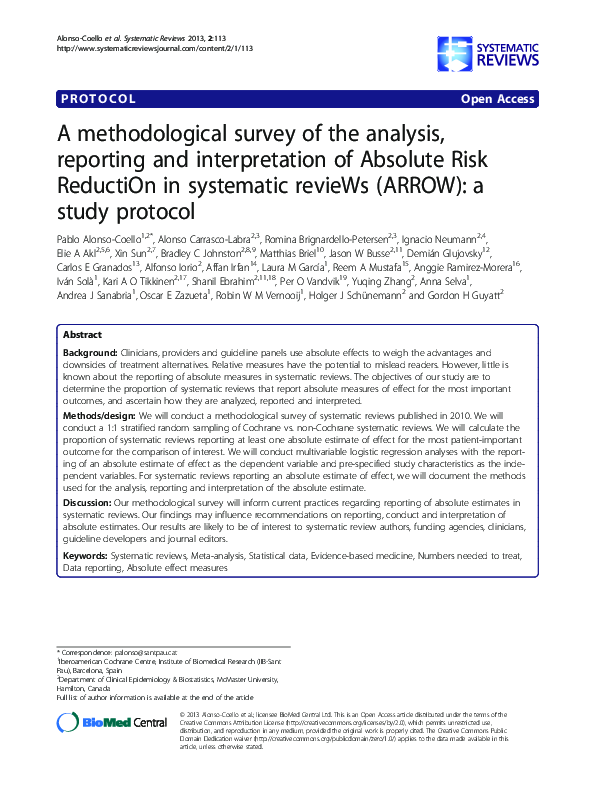 (PDF) A methodological survey of the analysis, reporting and ...