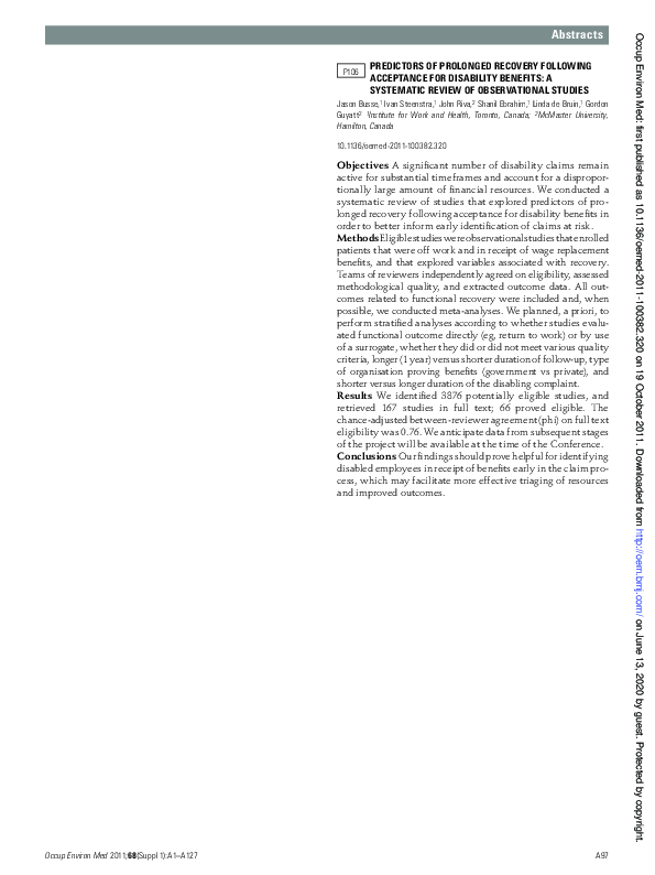 (PDF) Predictors of prolonged recovery following acceptance for ...