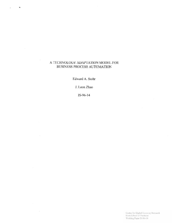 (PDF) A technology adaptation model for business process automation